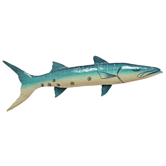 Haitian Metal Art | Accents | Fearsome Blue Barracuda Fish Large 28 ...